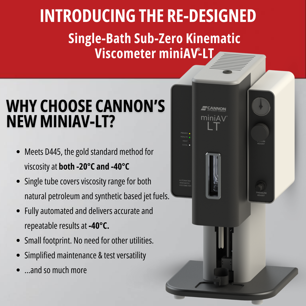 miniAV® -LT Single-Bath Sub-Zero Kinematic Viscometer